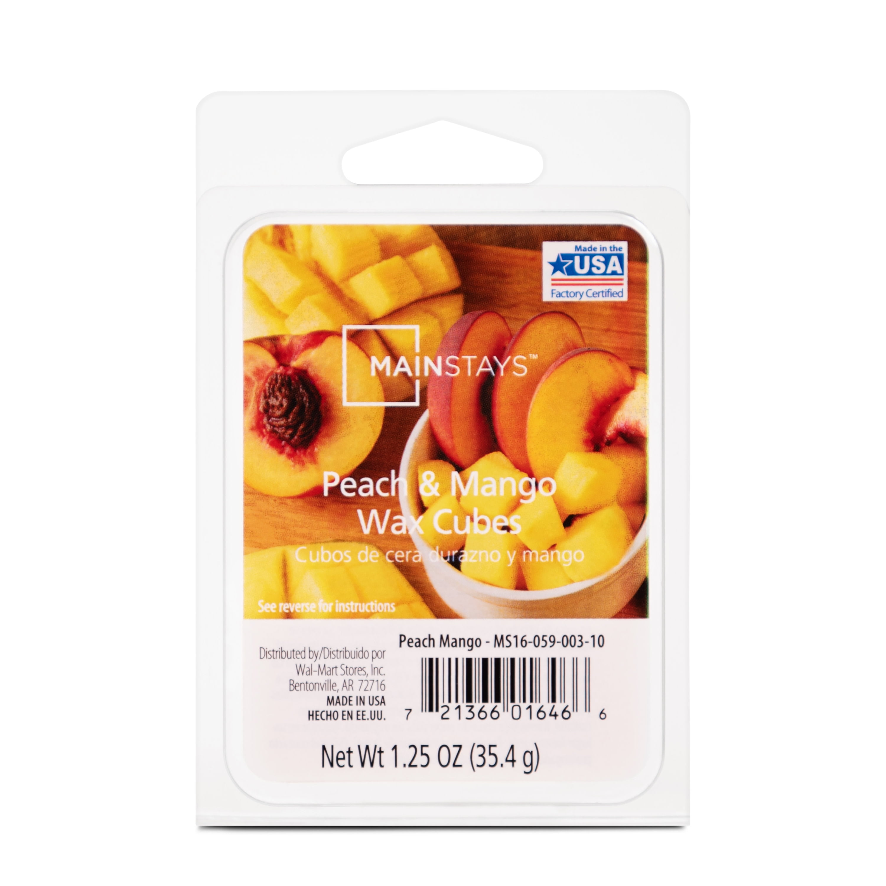 Mainstays 6-Cube Peach Mango Wax Melts, 1.25 oz, Single - Walmart.com