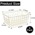 4 Pack Wire Baskets, Sturdy Gold Wire Basket, Metal Basket for ...