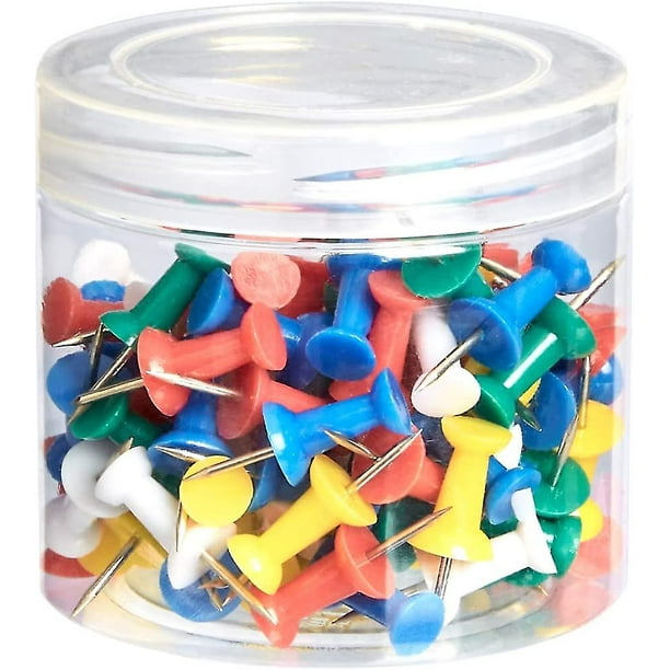 Chinchetas Basics Push Pin, varios colores, puntas de acero, 100 ...