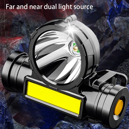 Headlight Battery Camping Outdoor Flashlight USB Rechargeable Headlight ...