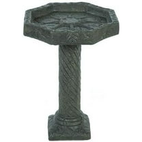 Solid Rock Stoneworks Celtic Birdbath - Verde Stain - 27" Tall x 18" Diameter - Walmart.com