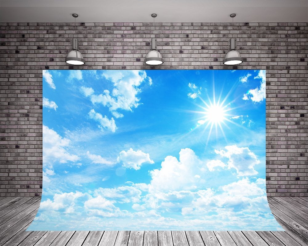 MOHome 7X5ft Blue Sky Backdrop White Clouds Theme Photography ...