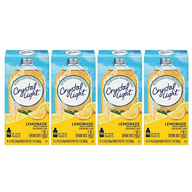 Crystal Light Lemonade, 10 On-The-Go Packets (Pack Of 4) - Walmart.com