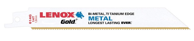 Lenox Gold 6 in. Bi-Metal Reciprocating Saw Blade 14 TPI 5 pk - Walmart ...