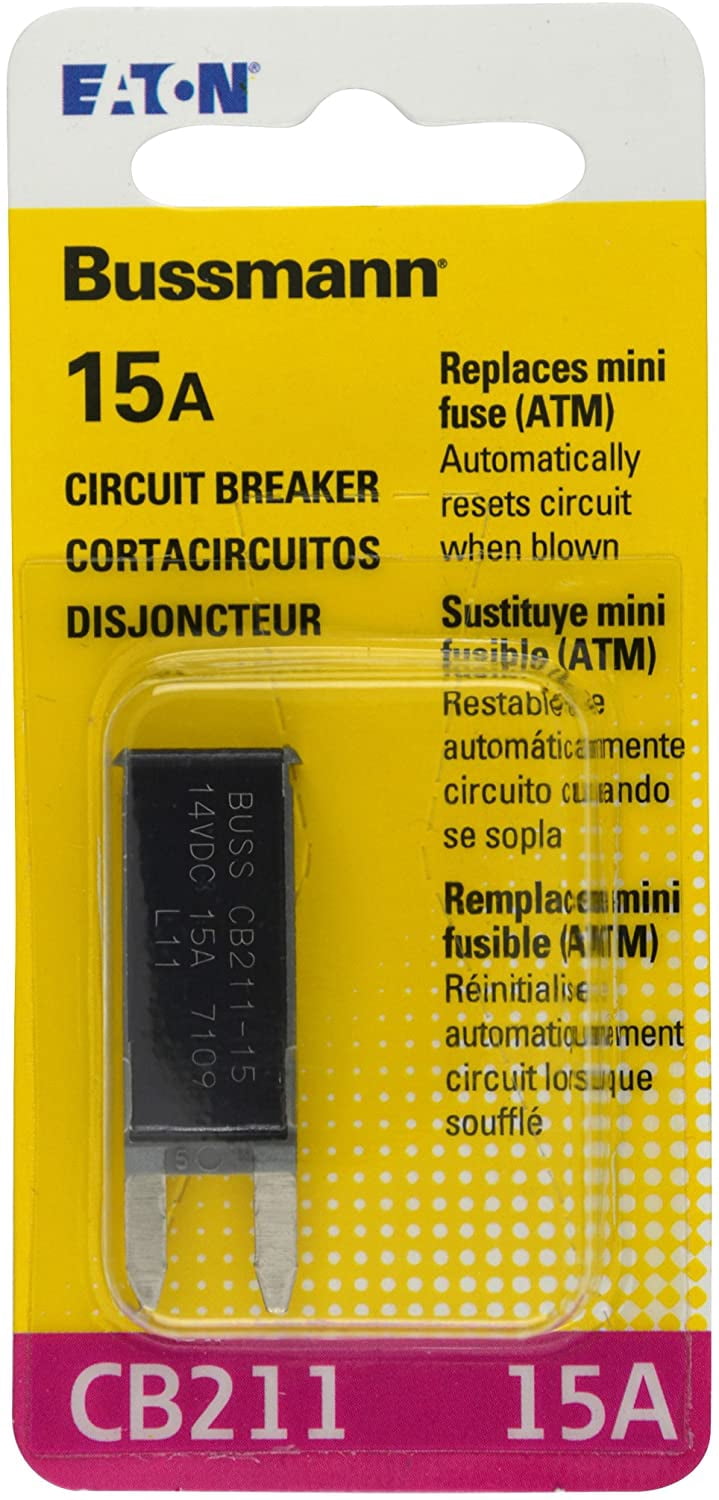 Bussmann (BP/CB211-15-RP) 15 Amp Type-I ATM Mini Circuit Breaker ...