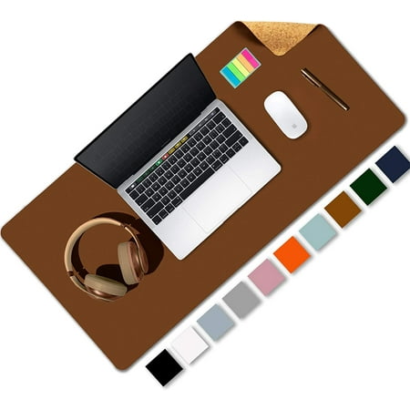 HTWW Office Desk Pad, Natural Cork & PU Leather Dual Side Large Mouse ...