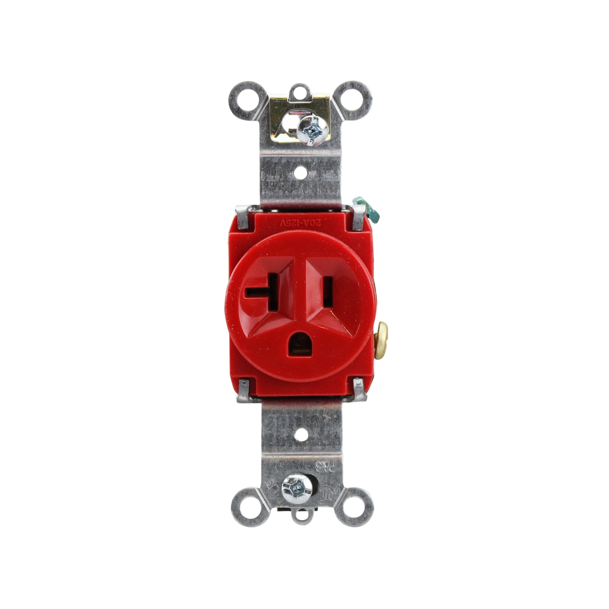 Pass & Seymour 5361-RED Single Receptacle 20A 125V Spec Grade, Red (10 ...