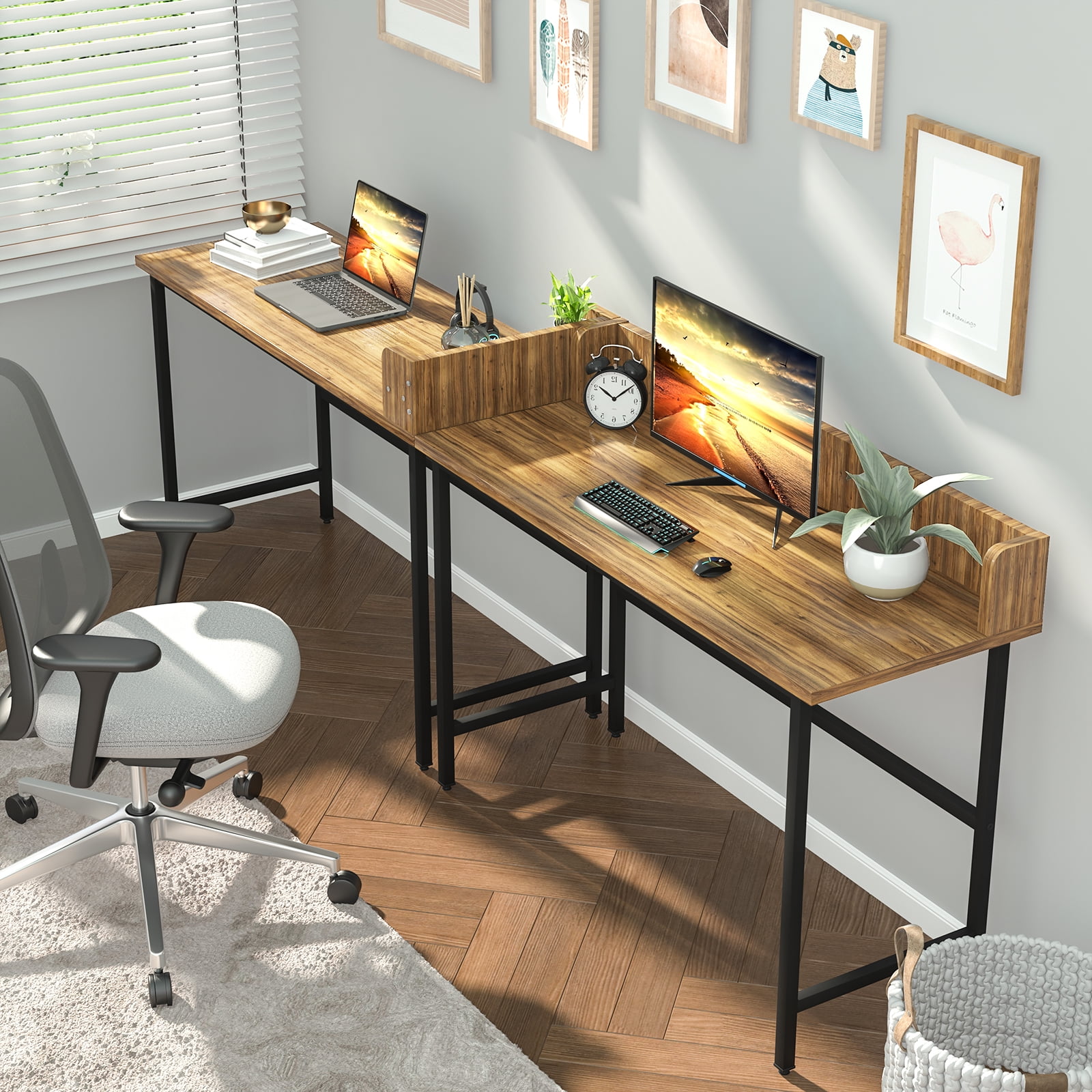 Buy LISUEYNE L Shaped Desk,58 Computer Corner Desk,Two Seperate Desk ...