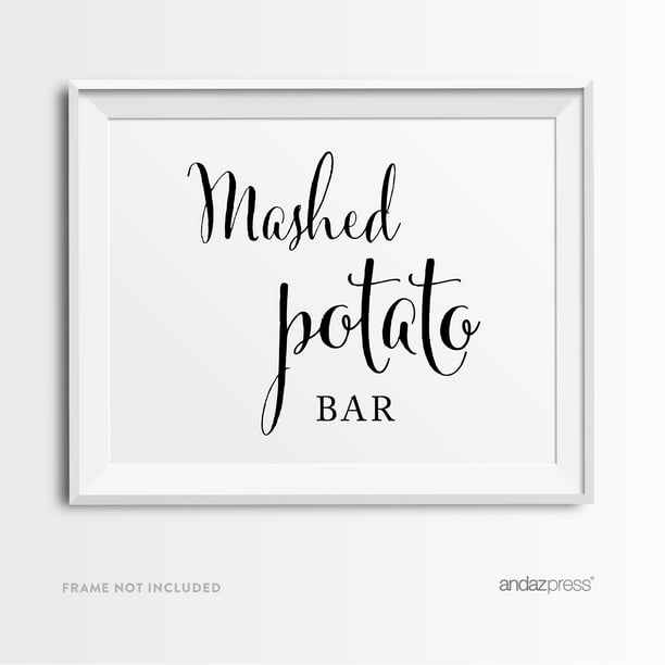 Mashed Potato Bar Formal Black & White Wedding Party Signs - Walmart ...