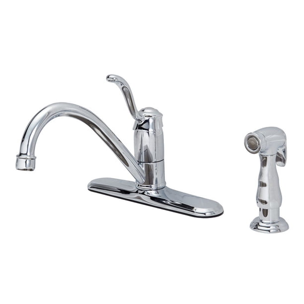 OakBrook Tucana One Handle Kitchen Faucet with Deck Mount Side Sprayer ...