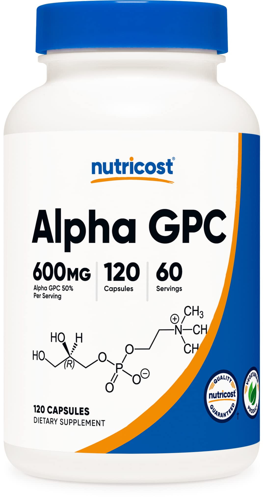 Suplemento Nutricost Alpha GPC 600 mg 120 cápsulas vegetarianas ...