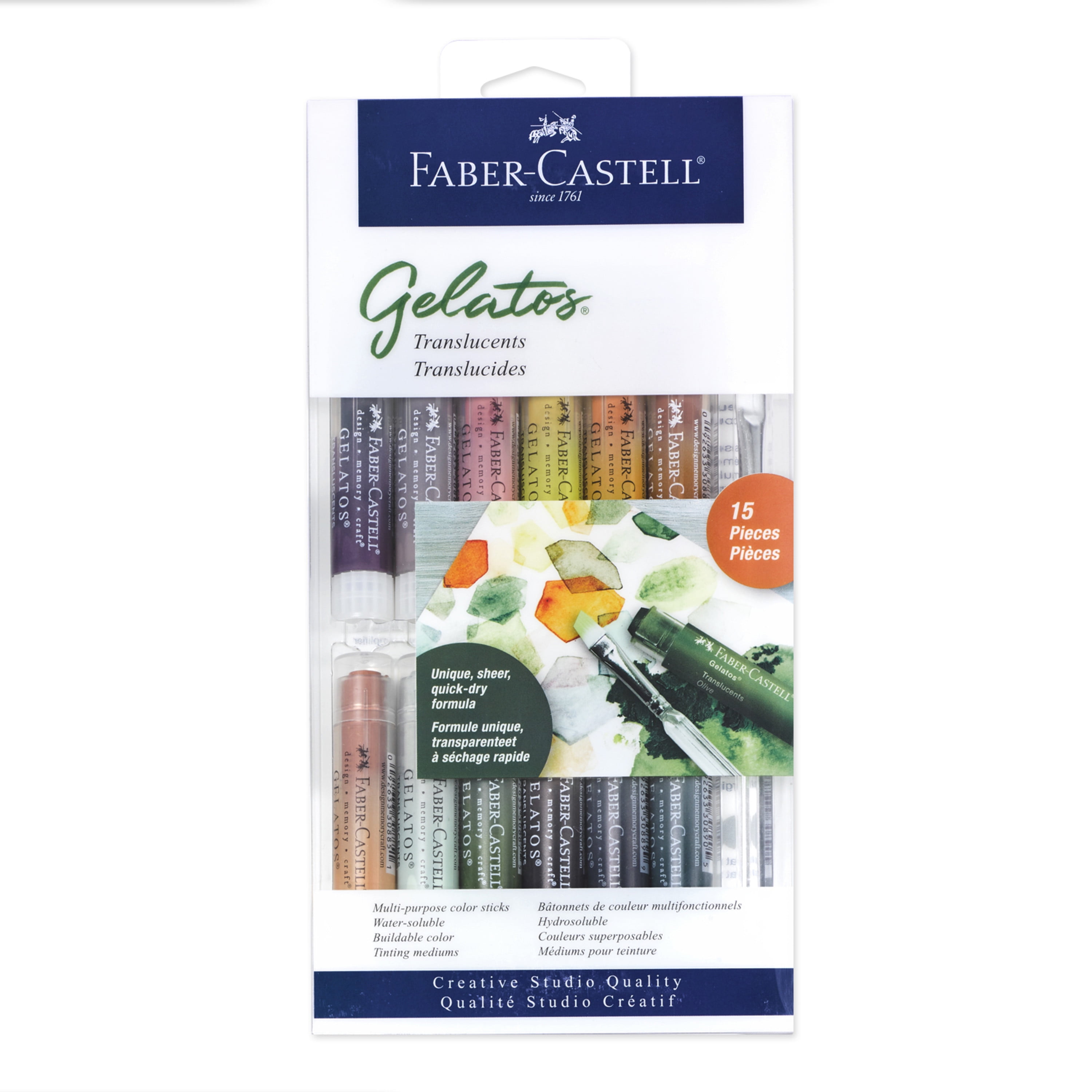 Faber-Castell Gelatos Colors Set, Translucents - Water Soluble Pigment ...