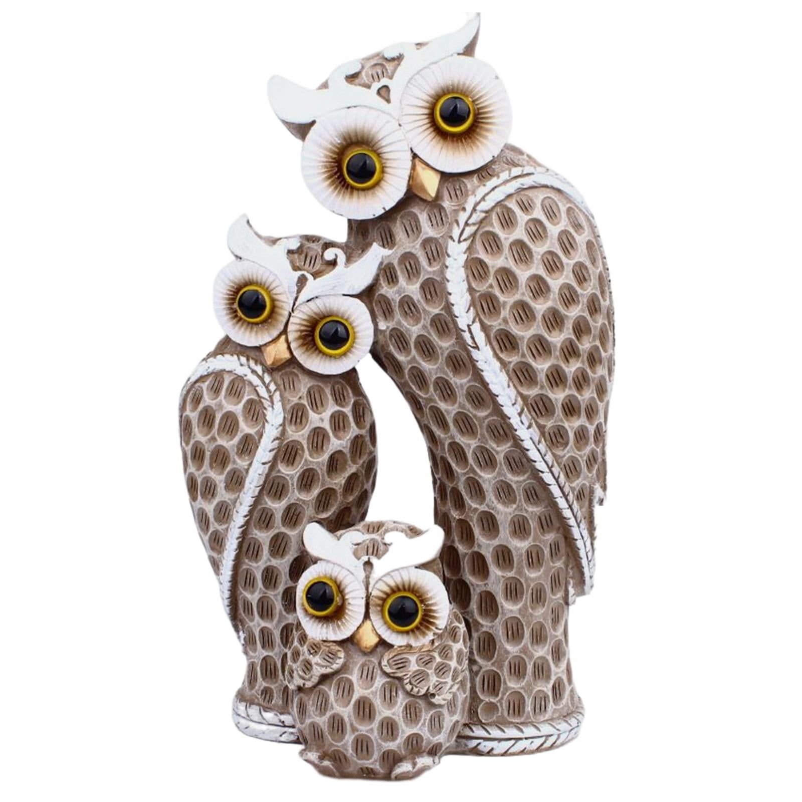 Detailed Desktop Owl Family Statue Decoration Animal Model Nordic ...