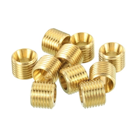 Uxcell M10 Lamp Pipe 8mm Long Threaded Hollow Tube Adapter Brass ...