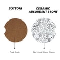 2pcs Ceramic Car Coasters Standard Size With Cork Base And Removal ...