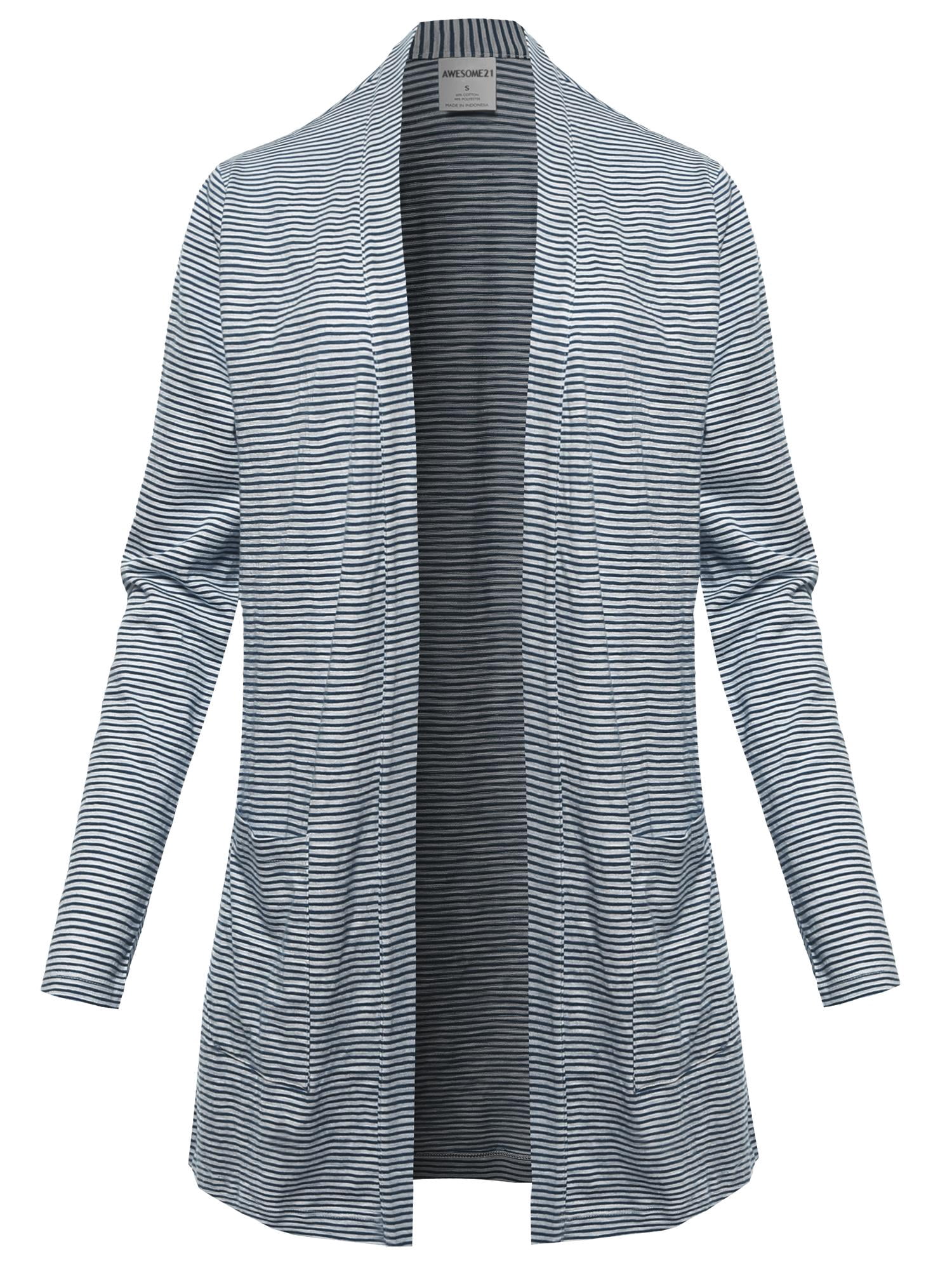 FashionOutfit Women's Casual Lightweight Open Front Cotton Cardigan ...