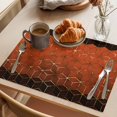 Abstract Stereo Cube Cotton Linen Placemats Set of 2, Modern Gradient ...
