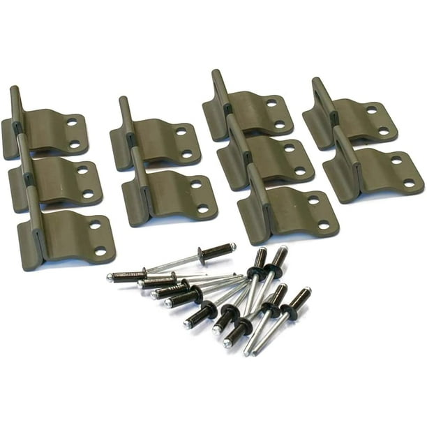 10 Pack, Green, Canvas/ Tarp Tie Down Hook (A), plus Black Rivet kit ...