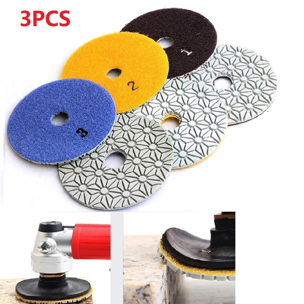 3pcs 4 Inch 100mm Dry/wet Diamond 3 Step Polishing Pads Granite ...