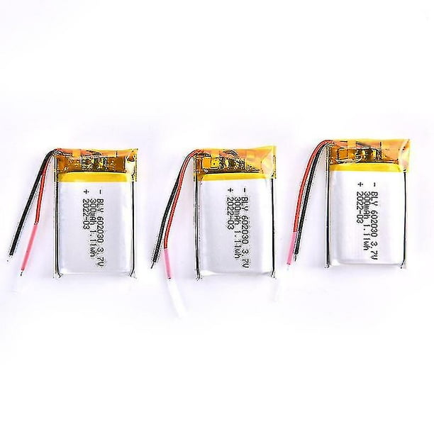 3.7v 300mah Li-ion Battery 602030 Lithium Polymer Rechargeable Battery ...