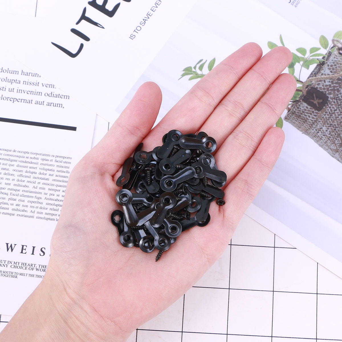 Click here for Tehaux 100pack Frame Hangers Screws Black Frame At... prices