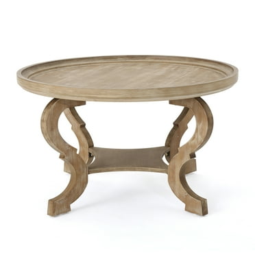 A&B Home Traditional Natural Wood Rattan Table, Open Cane Shelf - 29 ...