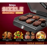 Ninja Sizzle GR100 Smokeless Indoor Kitchen Grill with Nonstick Grill ...