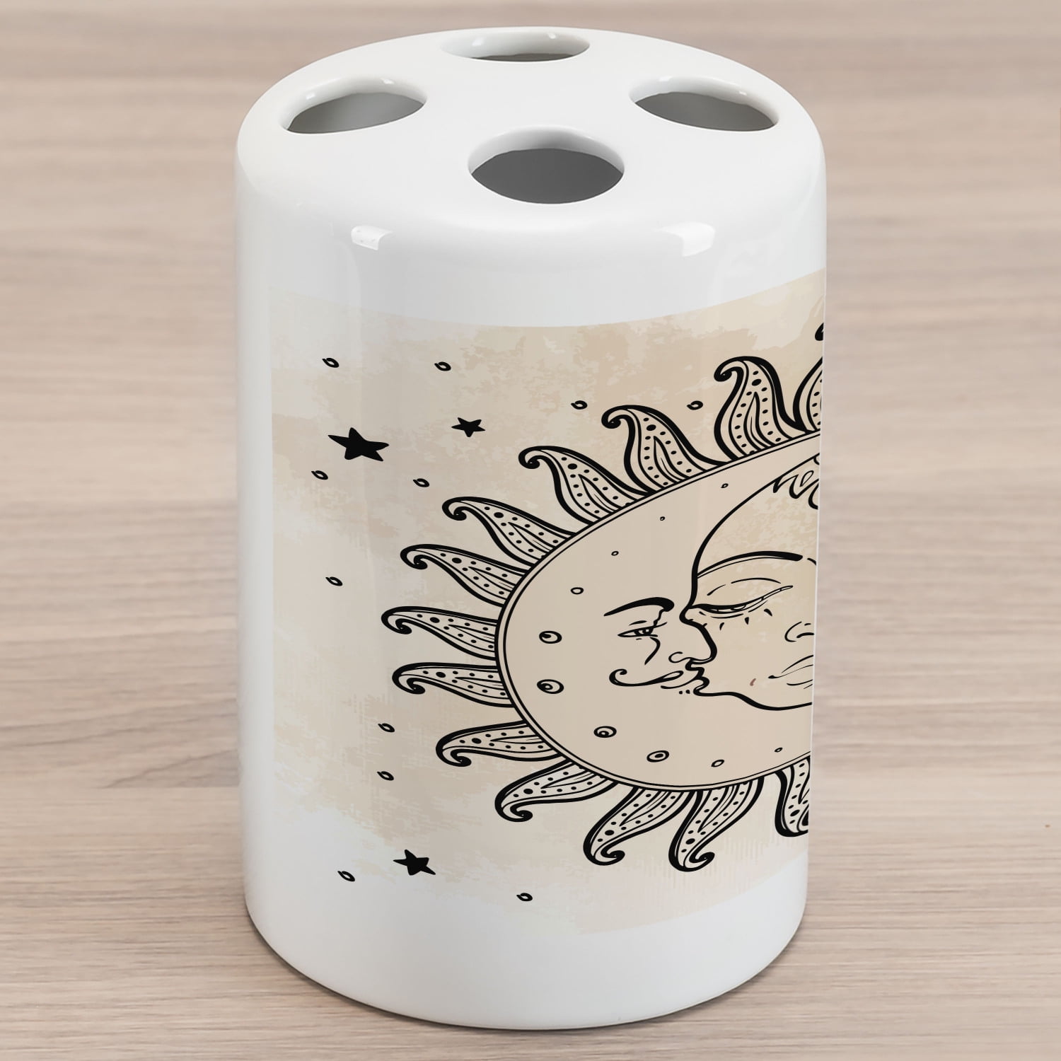 Sketchy Ceramic Toothbrush Holder, Sun and Moon Celestial Composition ...