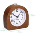 Navaris Wood Analog Alarm Clock - Half-Round Battery-Operated Non ...