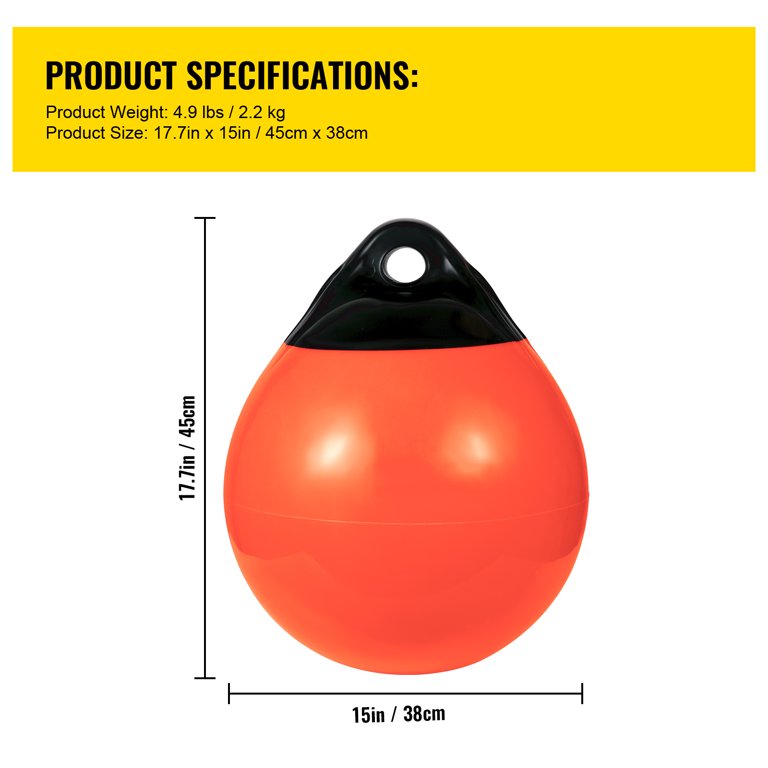 Anchor Float Balls Vinyl Boat Buoy Balls - 14.9x17.8 Inch Round Mooring ...