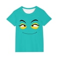 Awdenio Kids Multi-Color Cartoon Face Graphic Summer T-Shirt, Crew Neck ...