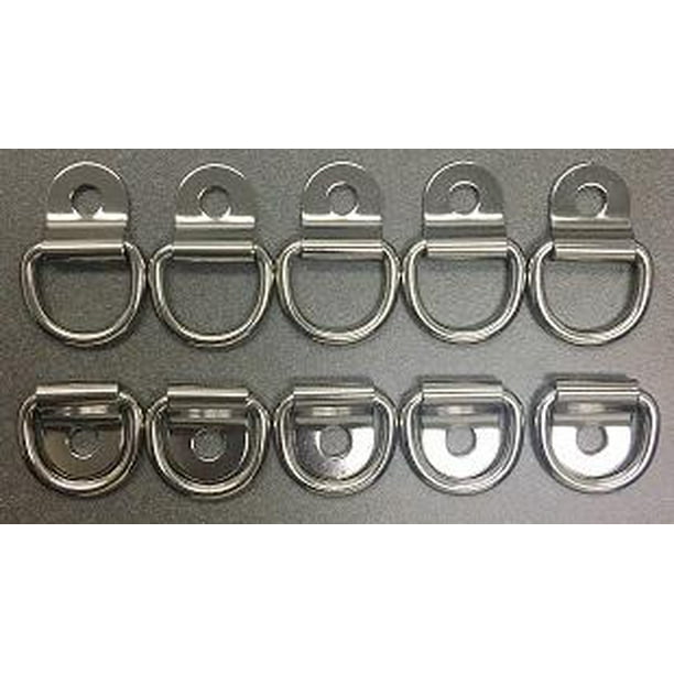 QTY 10 - Marine Boat 316 Stainless Steel D Ring Pad Eye D-Ring 1/8 ...