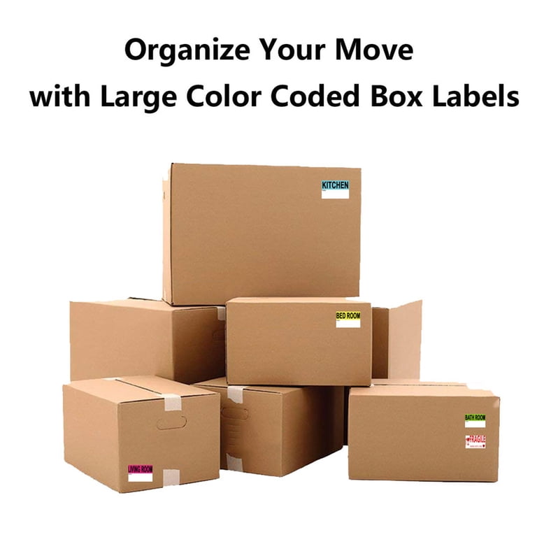 Moving Kits 1 Bedroom 250 Home Moving Labels For 1 Bedroom - 5 Color ...