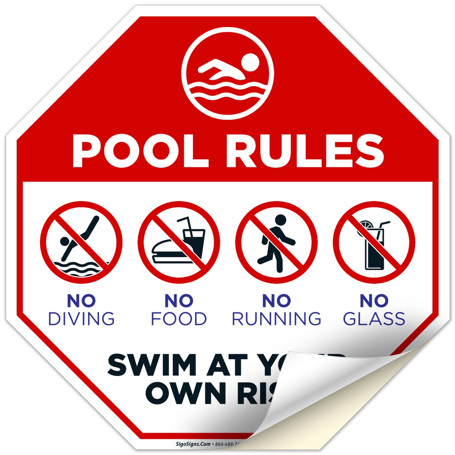 Pool Rules Sign, Pool Sign, - Walmart.com
