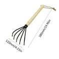 Gongjisey Trim Tool Wooden Handle Garden Soil Loosening Five Five Tooth ...