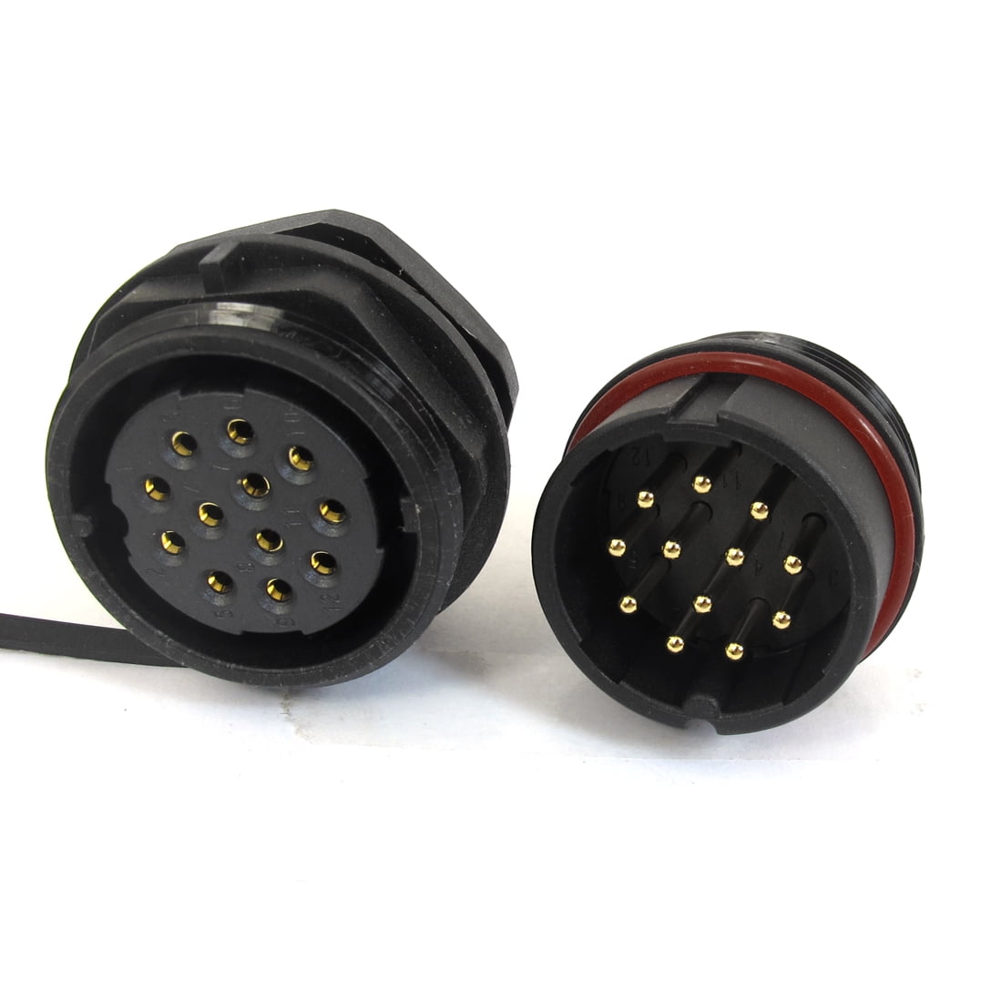 SD28 28mm 12 Pin 12P Round Waterproof Aviation Cable Connector Socket ...