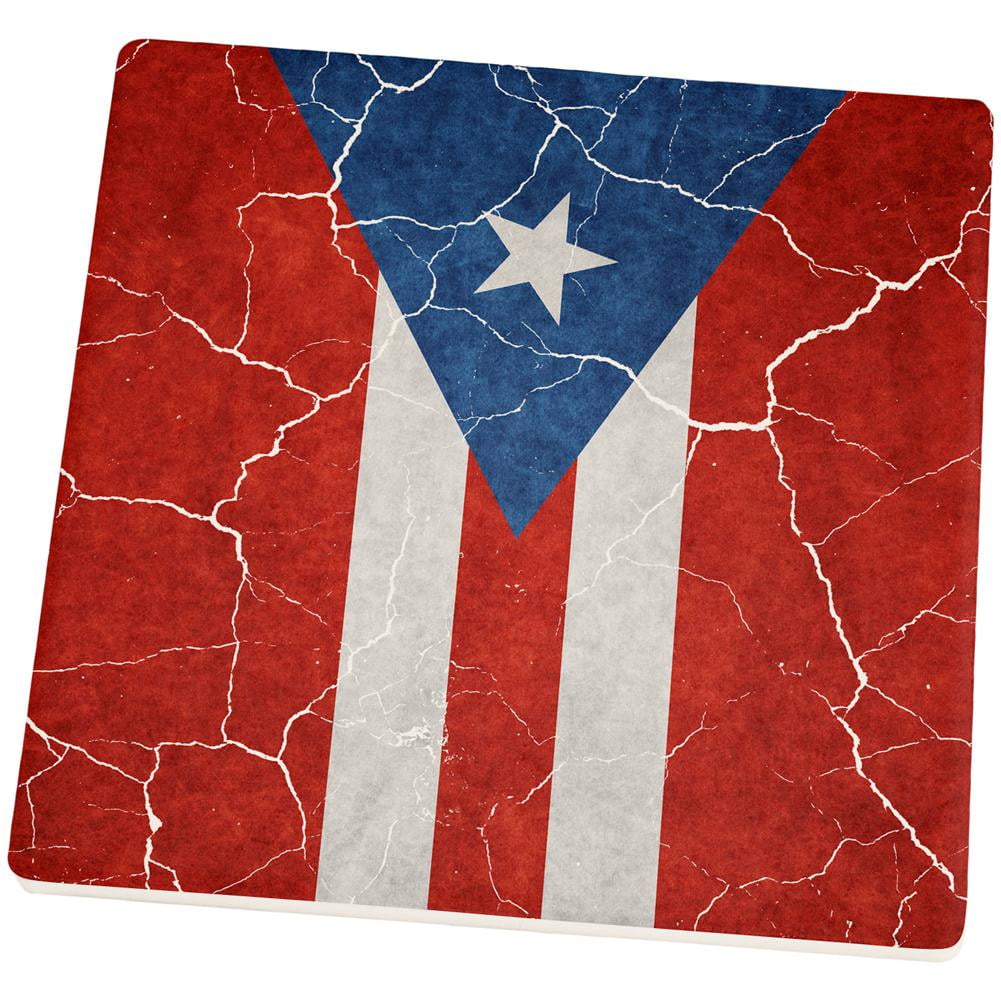 Distressed Puerto Rican Flag Square Sandstone Coaster - Walmart.com