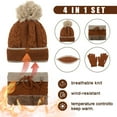 Womens Winter Warm Knit Beanie Hat Touchscreen Gloves Scarf Mask Set