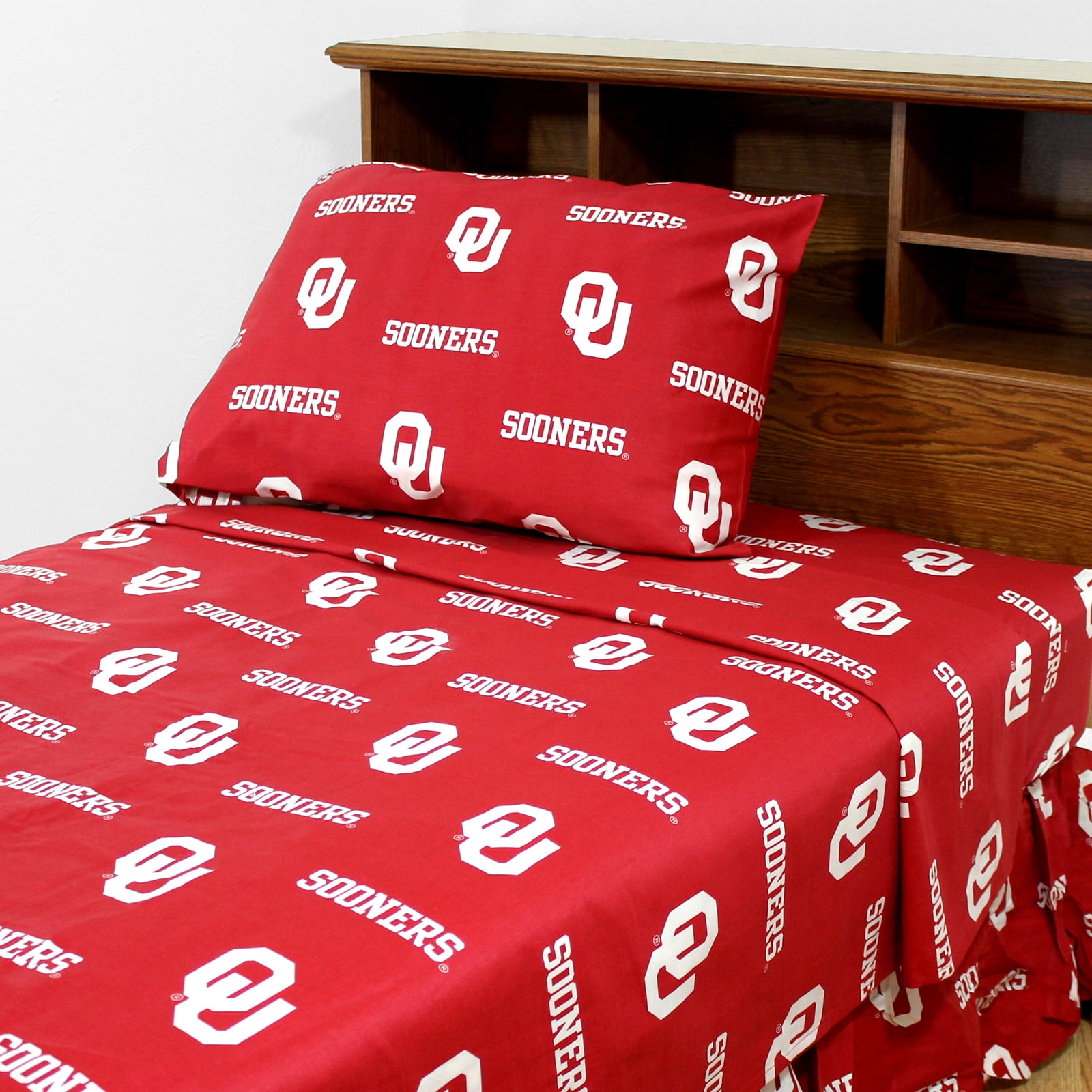 Oklahoma Sooners 100% cotton, 3 piece sheet set - flat sheet, fitted ...