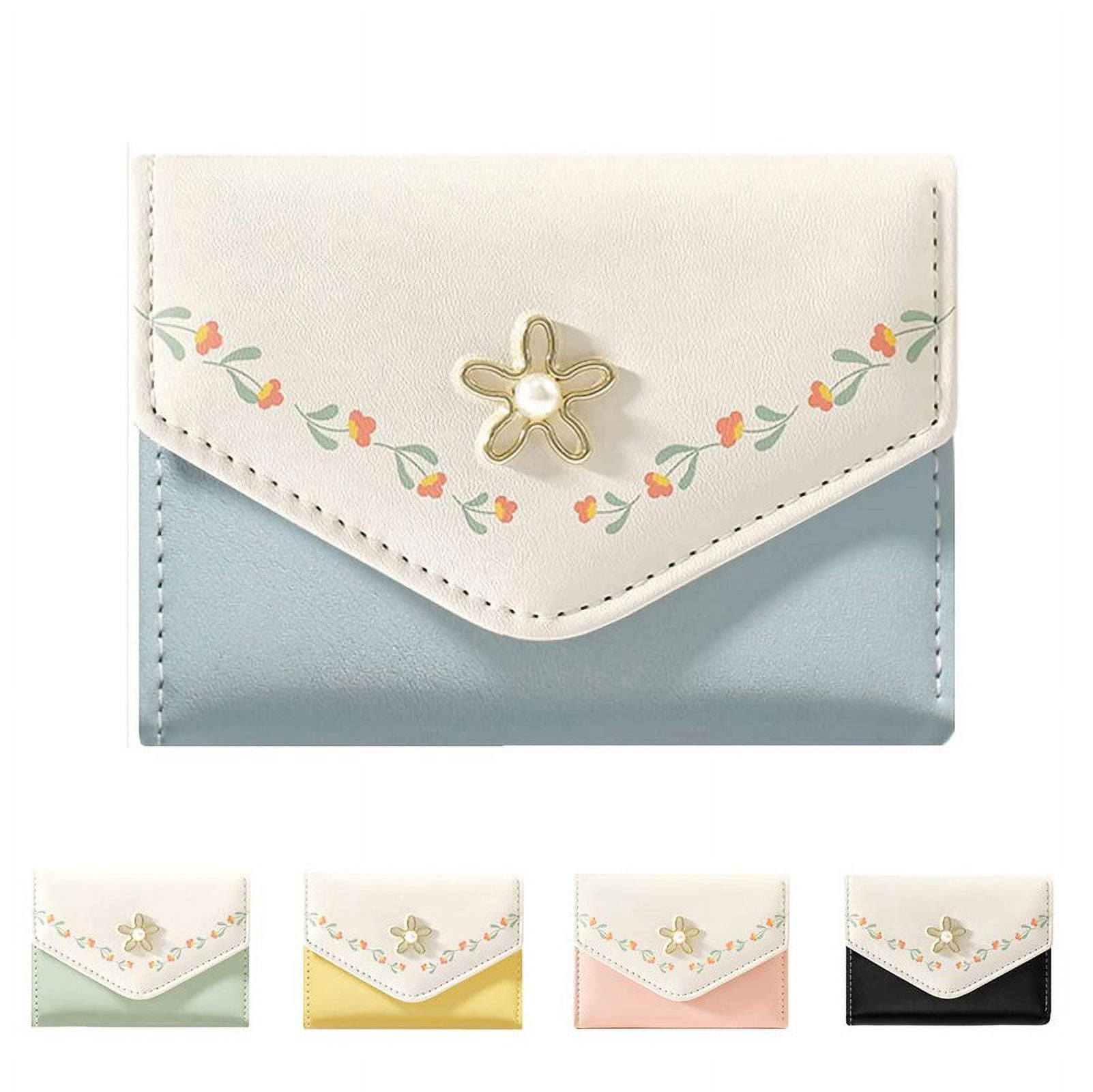 Cartera para niñas y mujeres con flores trípticos, bolsillo para ...
