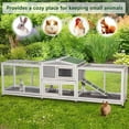 YODOLLA Large Double Run Bunny Cage, Indoor/Outdoor 94.5'' Wooden ...