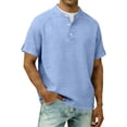 Avirosel Men's Casual Short Sleeve Button Up Shirt, Breathable Linen ...