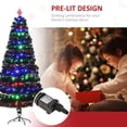 HOMCOM Pre-Lit Artificial XMAS Tree, Multi-Colored LED Holiday ...