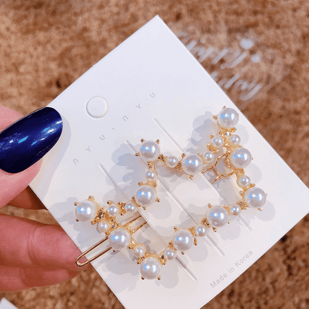 SAYDY 3 PCS Temperament Pearl Hair Side Clip Simple Hair Side Clip ...