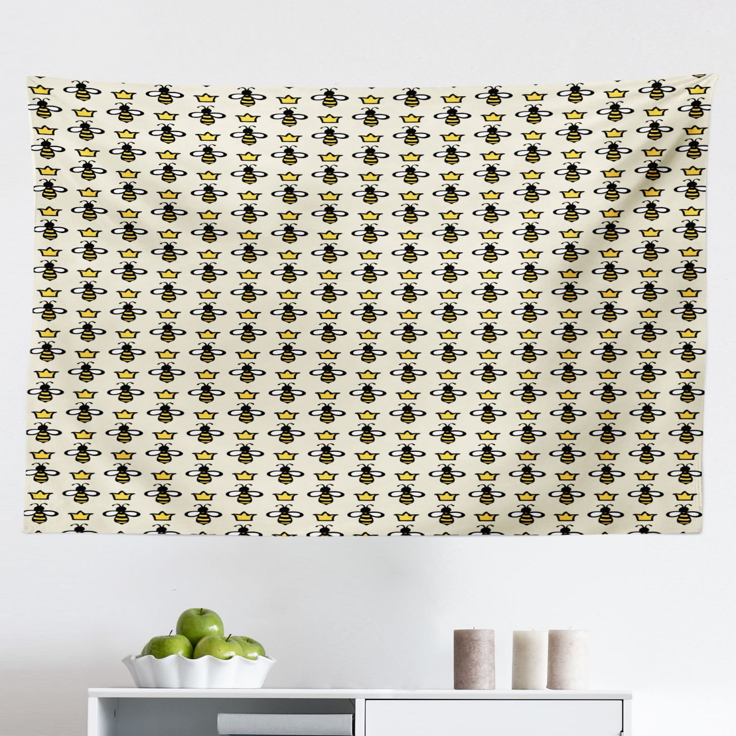 Queen Bee Tapestry, Continuous Pattern of Calligraphy on Honey Jars ...