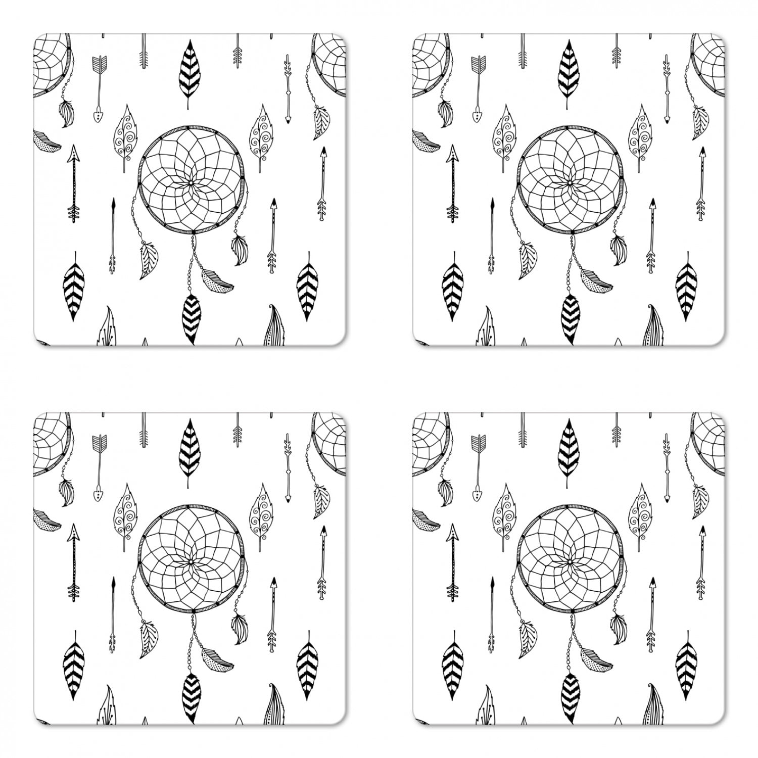 Arrow Coaster Set of 4, Anthique Dreamcatchers Feathers and Arrows ...