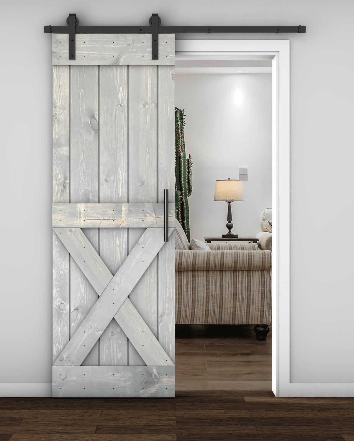Essencaliy 28in x84in Solid Wood Barn Door, Made-in-USA Farmhouse ...