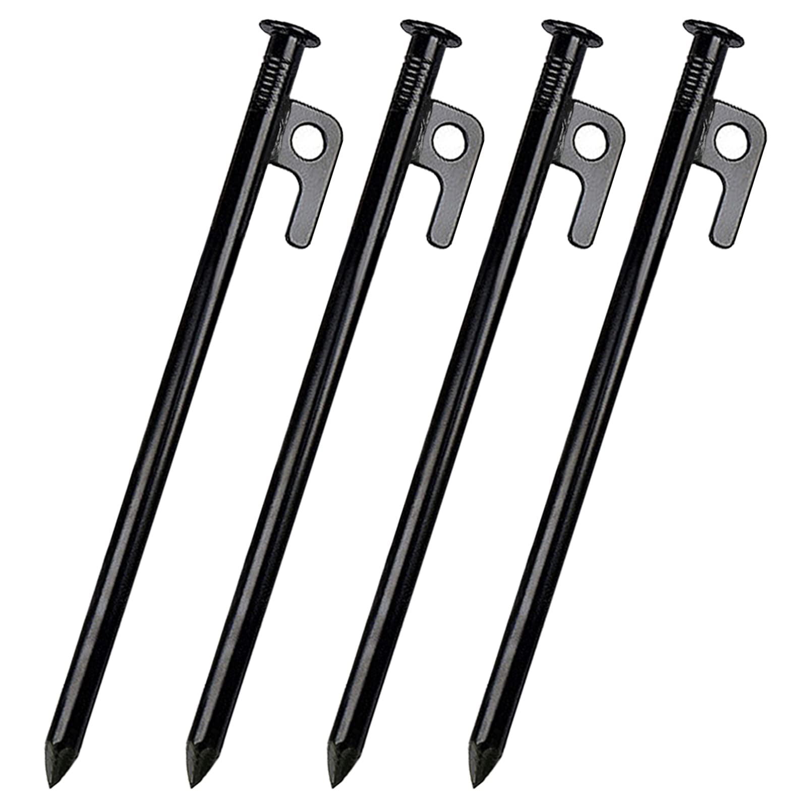 Plutput 4 Pack Tent Stakes 12 inch Heavy Duty Tent Pegs Tarp Pegs ...