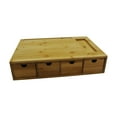 Chef Space Bamboo Kitchen Counter Chopping Board with Cooking Storage Trays - Walmart.com