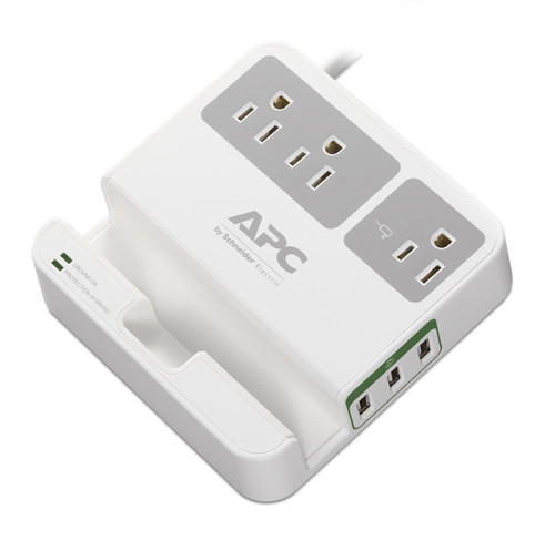 APC SurgeArrest Essential - surge protector, 3 Outlets with 3 USB ...